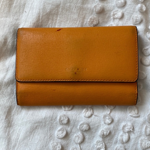 Coach | Bags | Coach Leather Wallet Orange | Poshmark